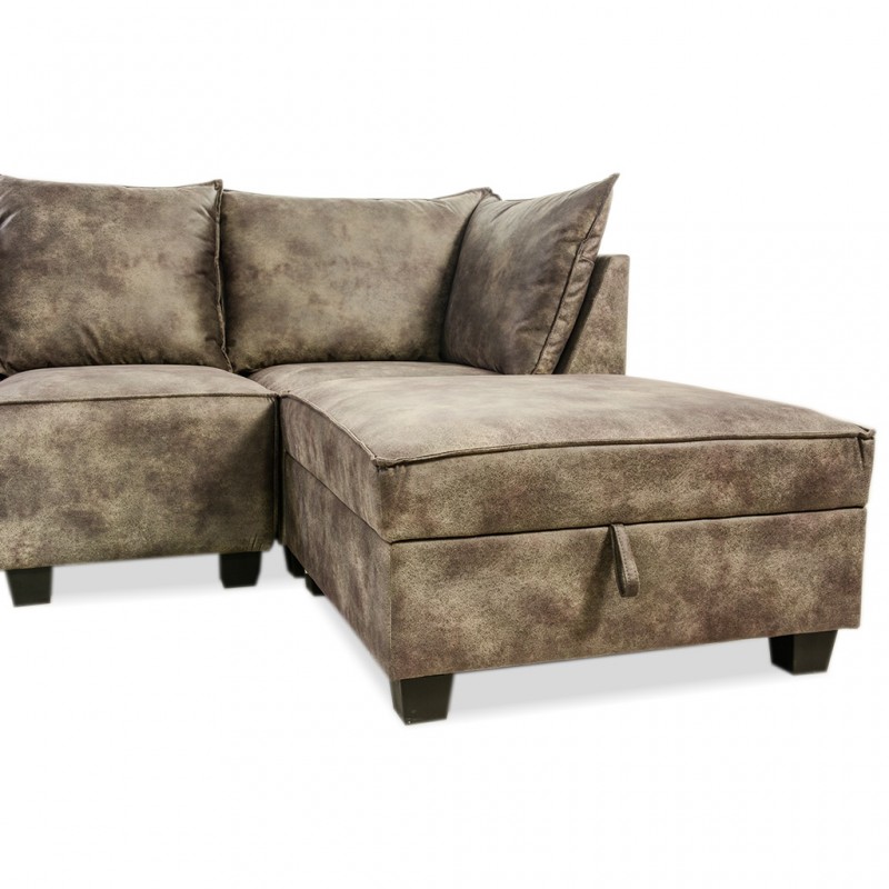 Hunter Reversible Sofa W/Storage Chaise Grey Col