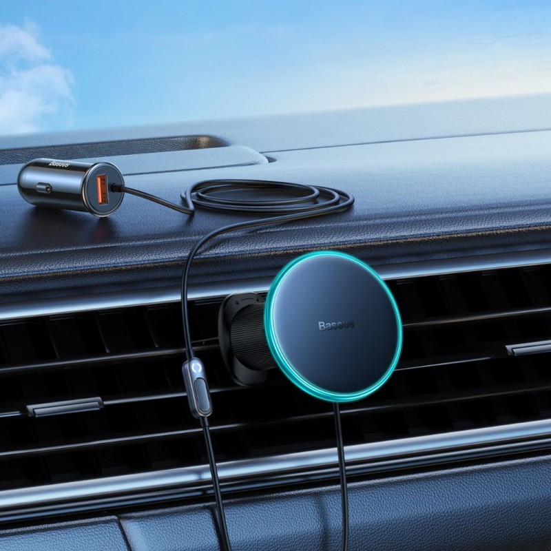 Baseus Cw01 Mag Wless Charging Car Mount 40w Black (Wireless Charging ...