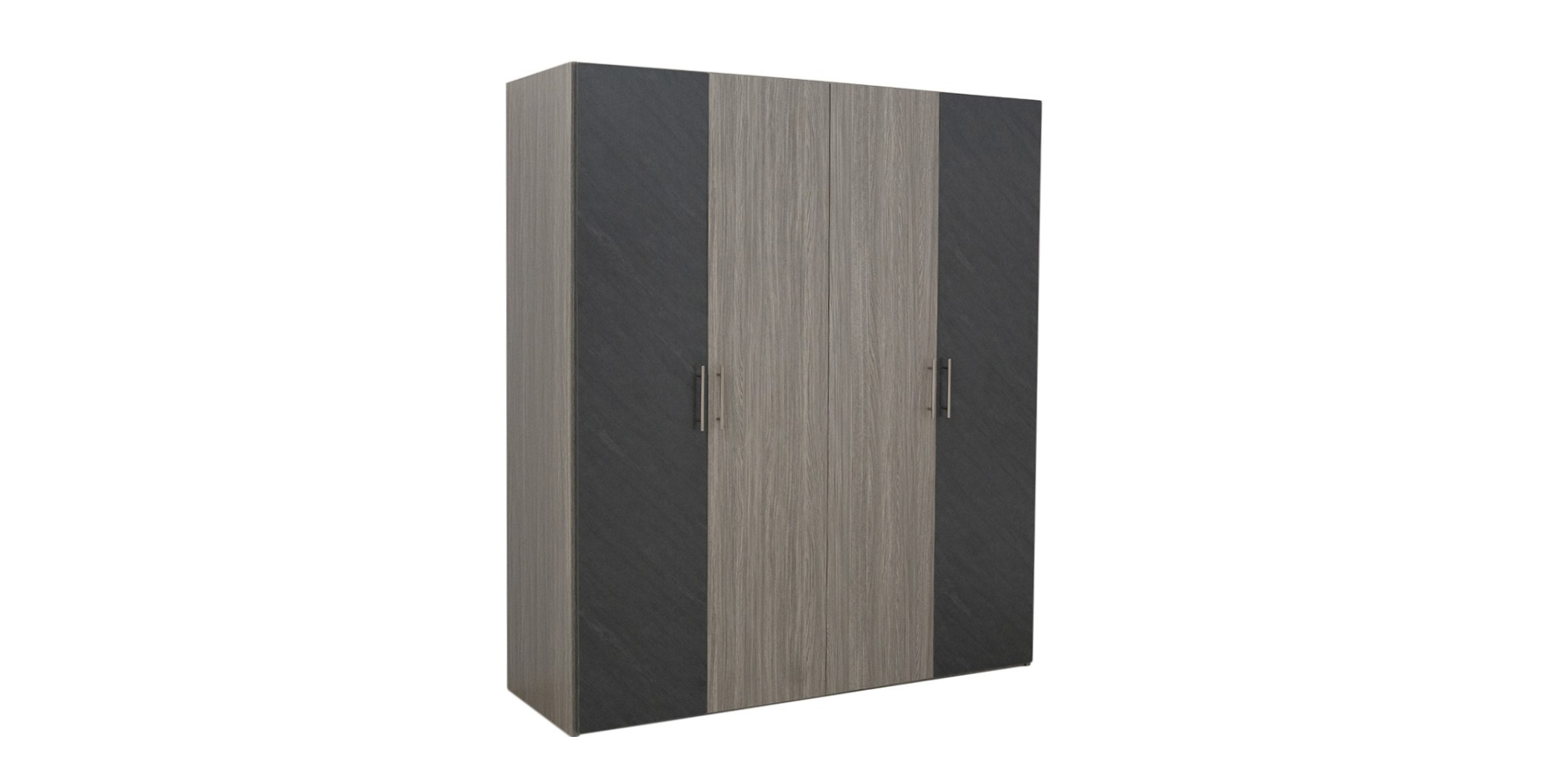Linea Wardrobe 4 Doors Stone Grey & Mistrale Grey In MDF / Particle Board