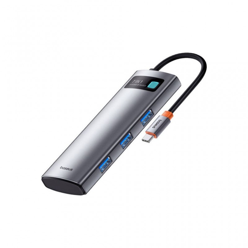 Baseus Metal Gleam Series 7-Port Hub Space Grey (Hdmi4k@60hz-1+Usb3.0 ...