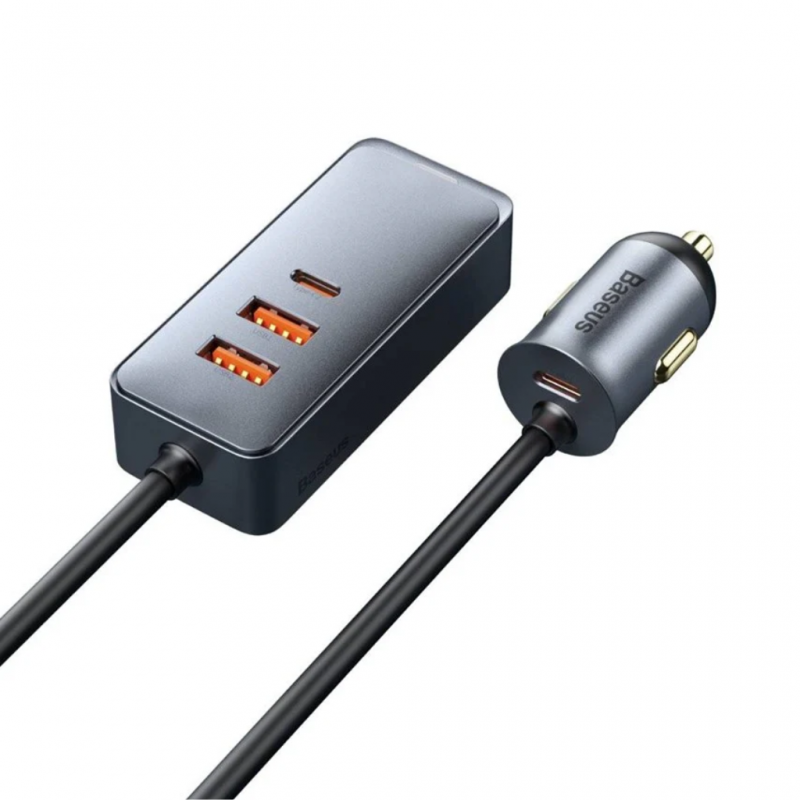 Baseus Multiport Fast Charging Car Charger Gray 120w 2u+2c Ccbt-A0g