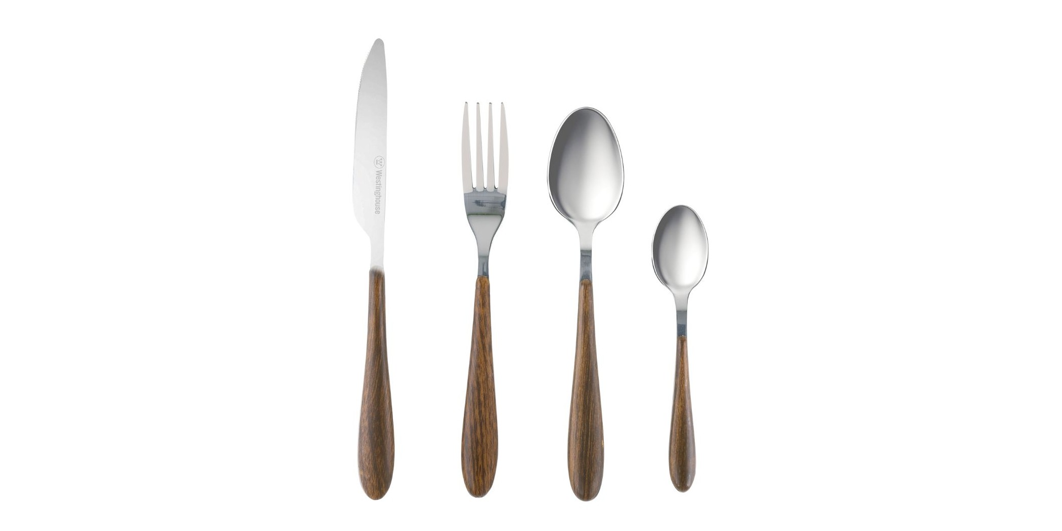 Westinghouse WCCL0030016 16pcs Silver & Wooden Cutlery Set