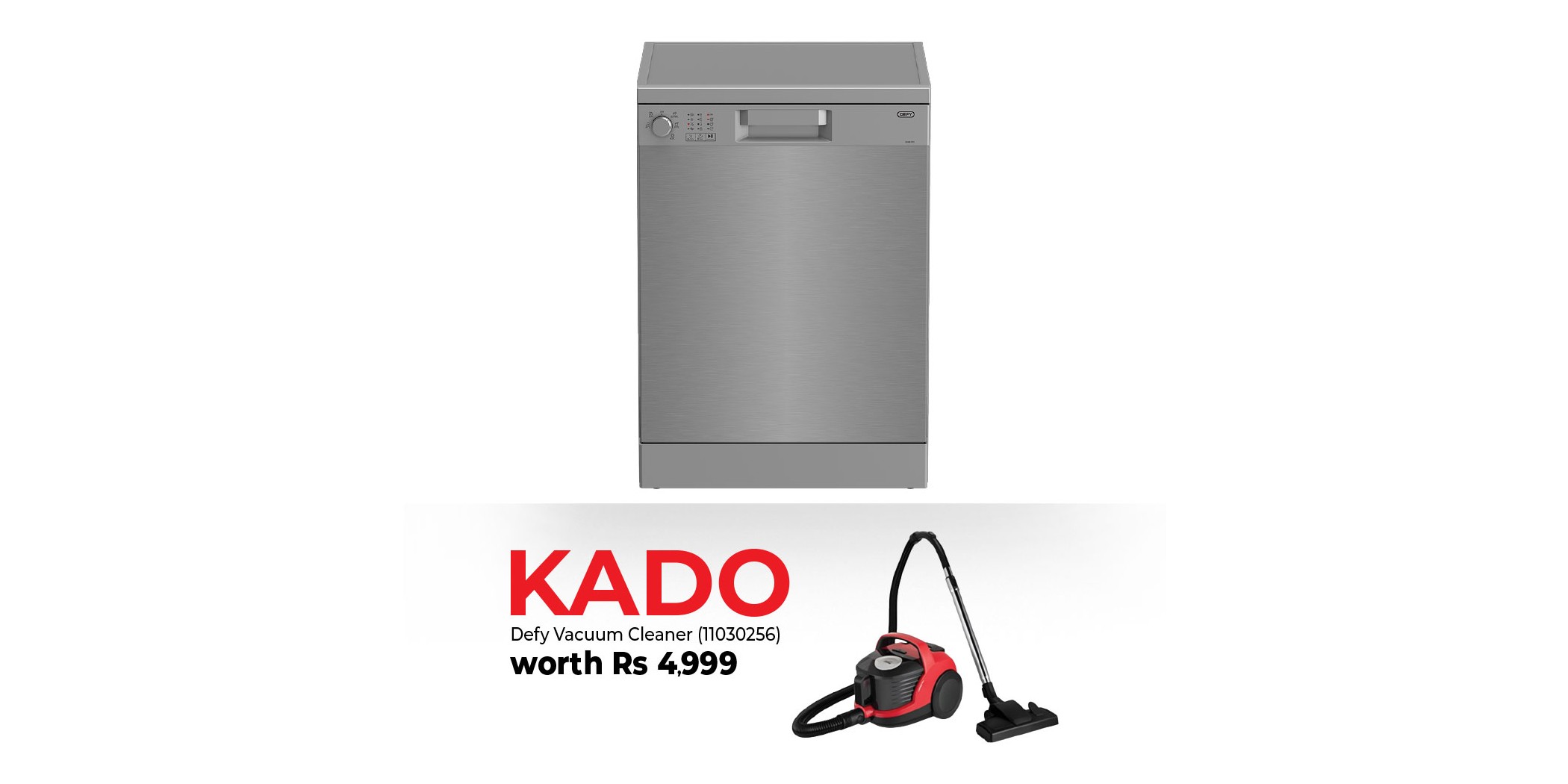 Defy DDW246 Dishwasher & Free Defy VC 32801R Red 1.8L Bagless Vacuum ...