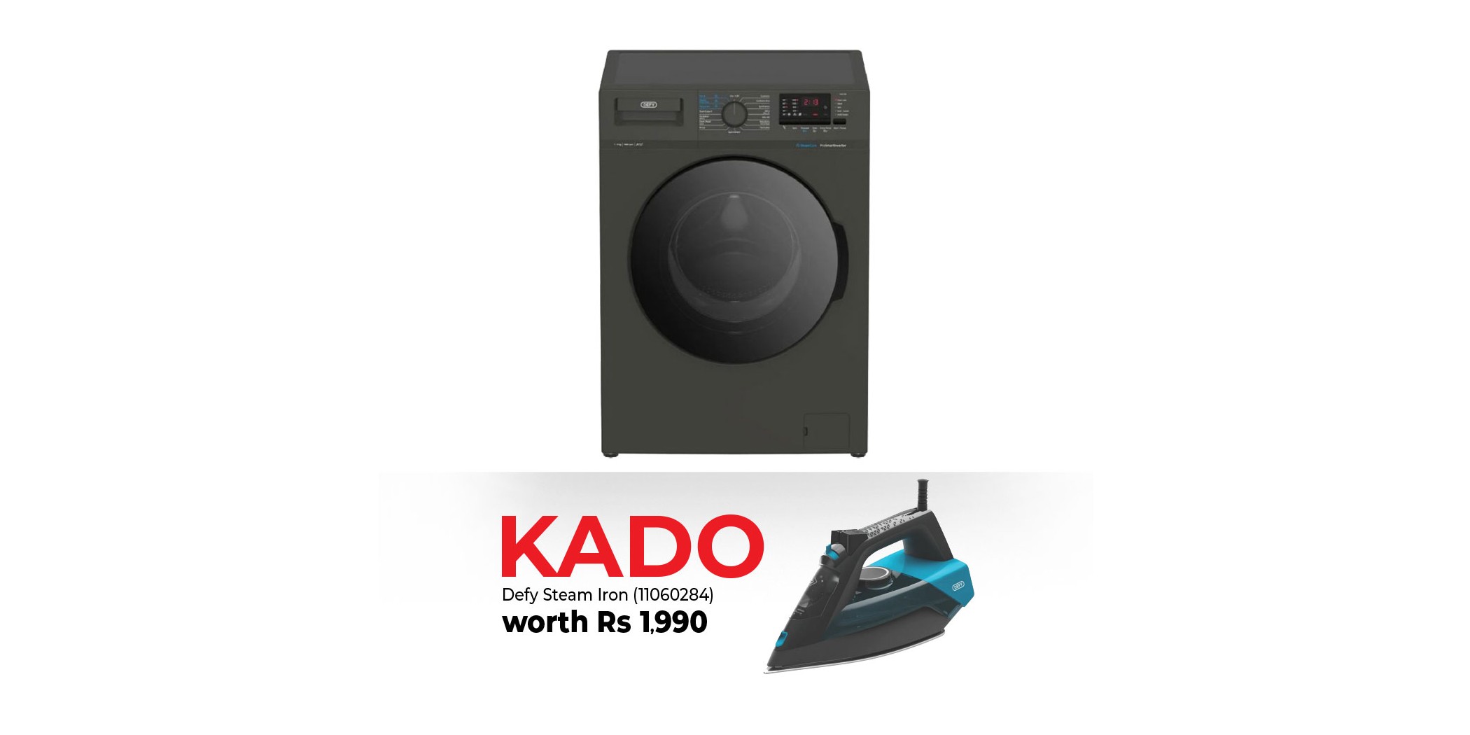 Defy DAW389 Washing Machine & Free Defy SI 4126 BG 2600W Steam Iron