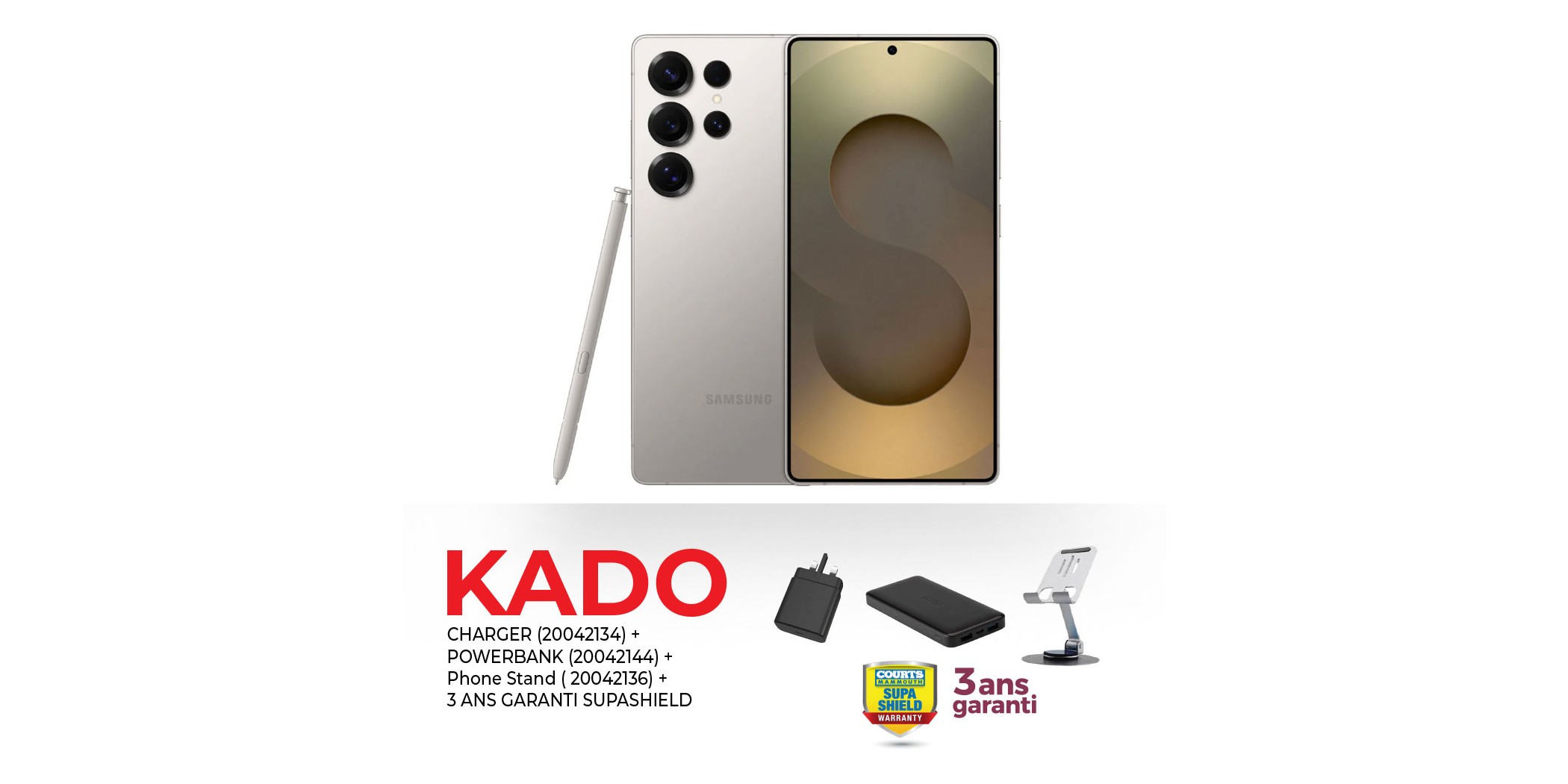 Samsung Galaxy S25 Ultra Gray 12GB/512GB & Free CHARGER + POWERBANK + PHONE STAND + 3 Years ...