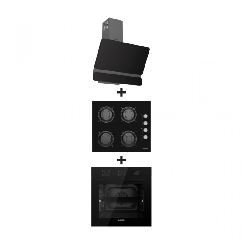 Ocean OOER611NCF1CEZ Built-in Oven + Ocean ODPCHR64BGTCCFC Cooker Hood ...