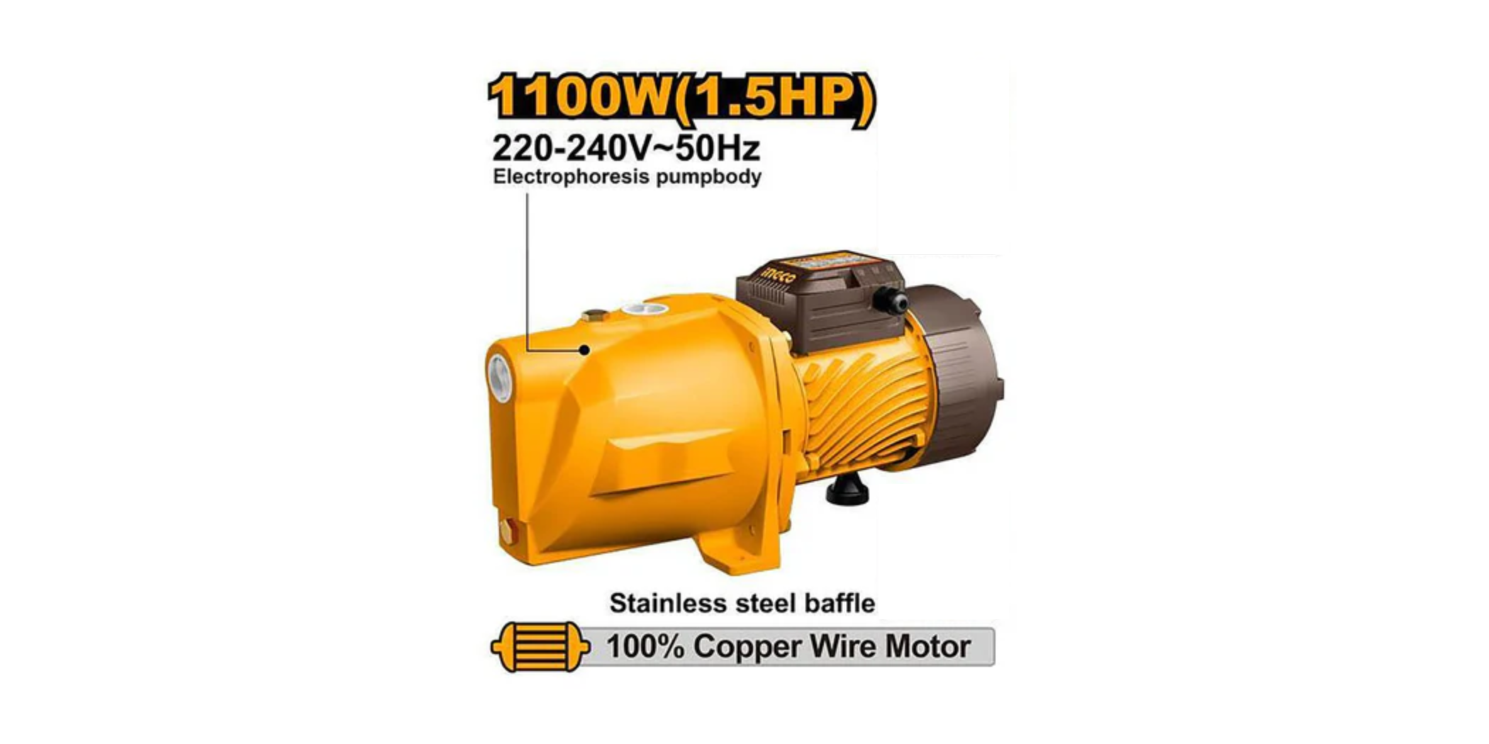 Ingco JP110068 Jet Pump 1100W 1.5HP