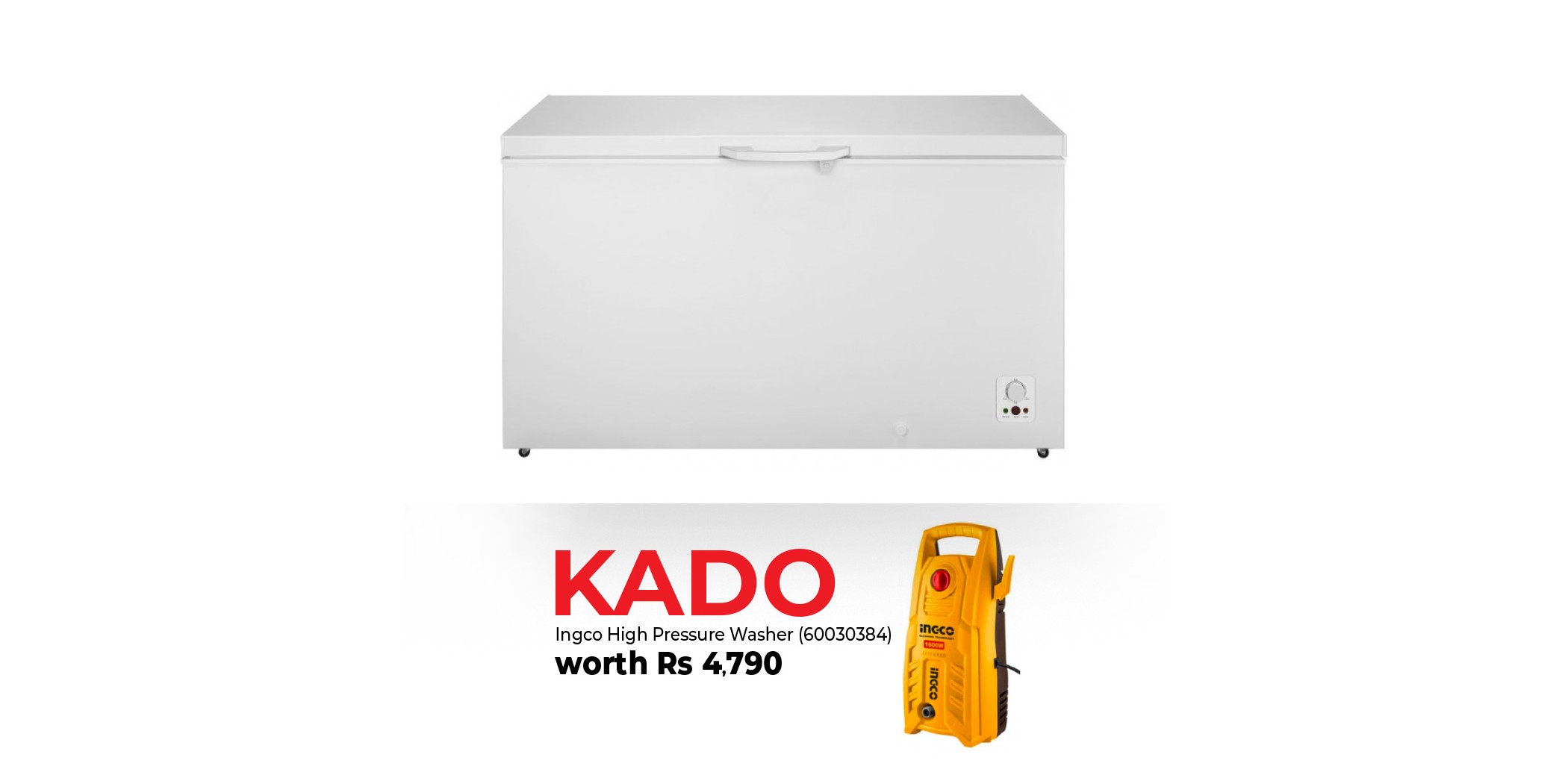 Hisense FC546D4AWLE Freezer & Free Ingco HPWR16008 High Pressure Washer