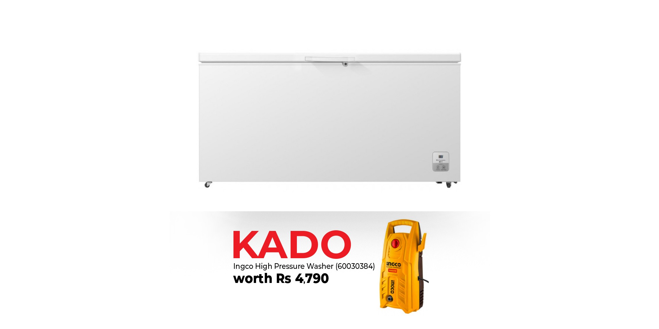 Hisense FC650D4AWLYE Freezer & Free Ingco HPWR16008 High Pressure Washer