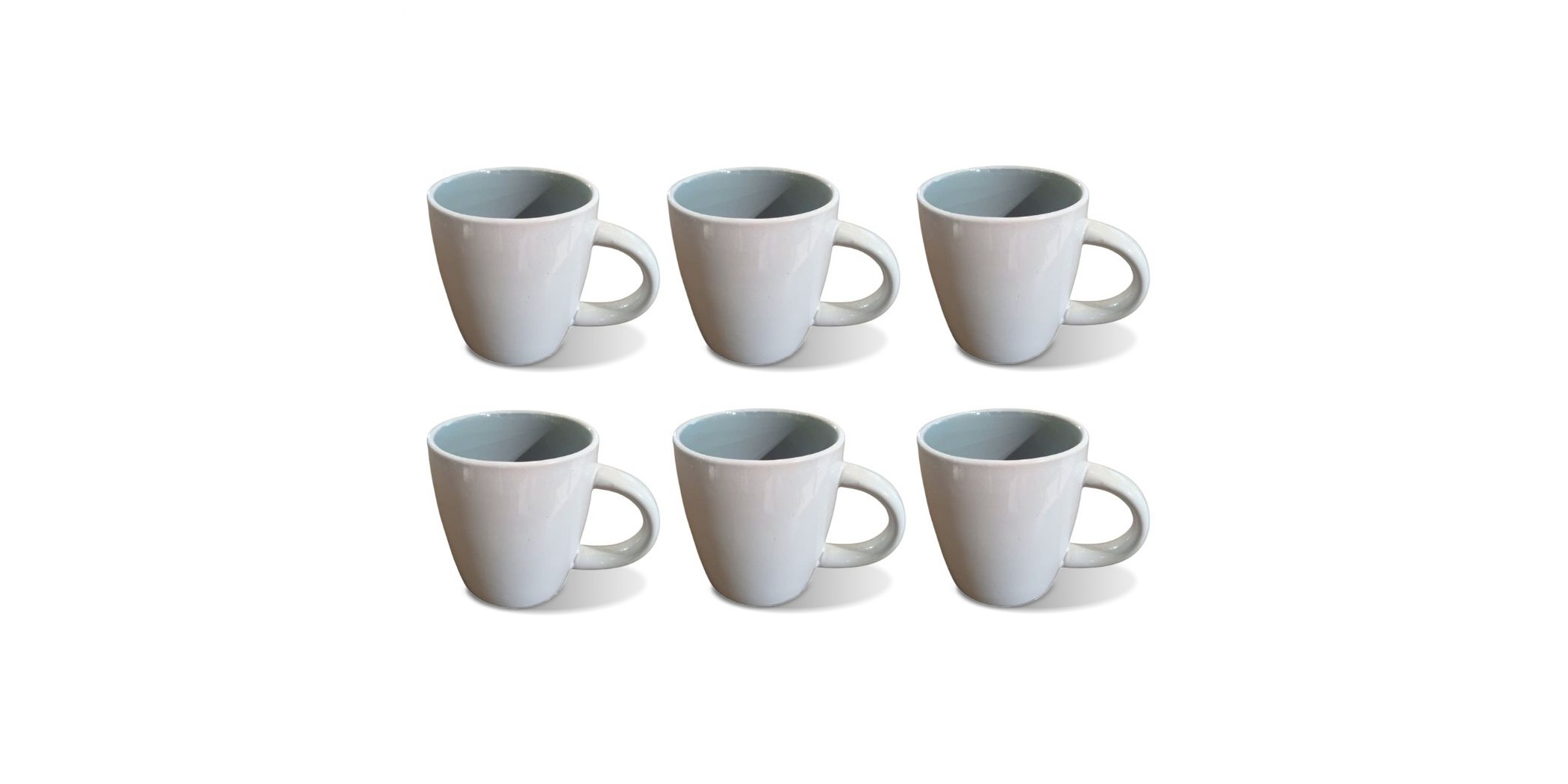 White & Grey Mug 6 pcs Stoneware BT-CUC14