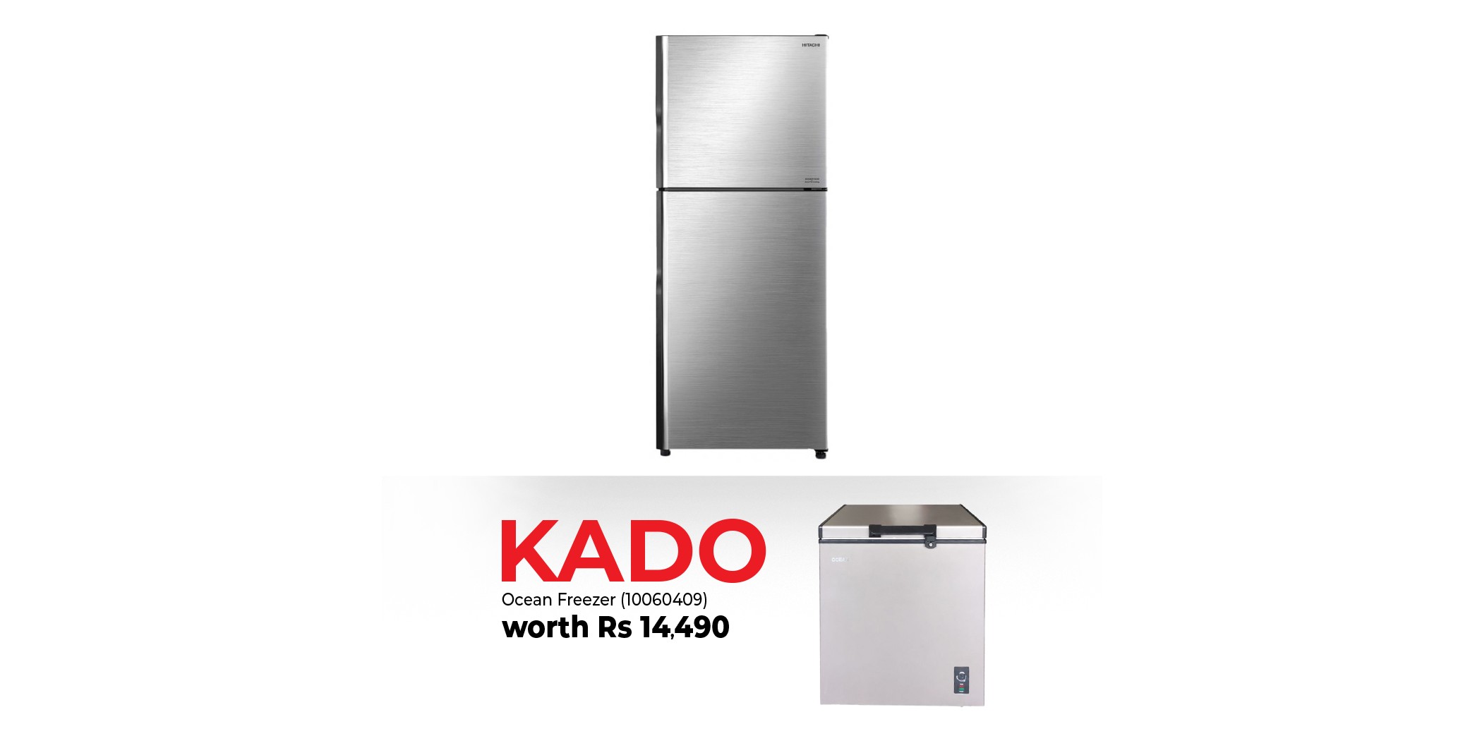 Hitachi R-VX471PRU9 Refrigerator & Free Ocean OCOJ 200 S DUO 2 Freezer