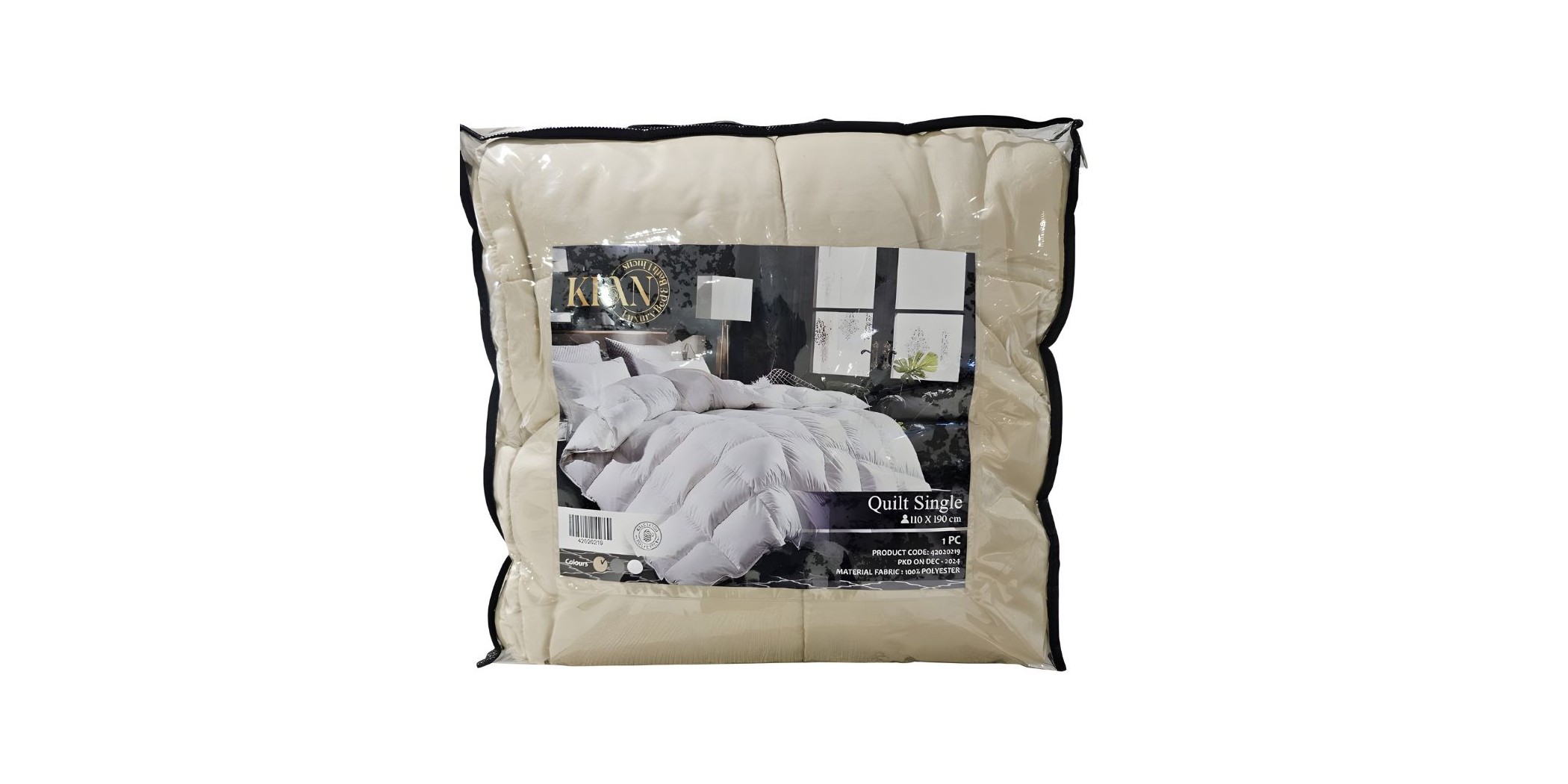 Comforter 110x190 cm Beige - Single Micro Polyester