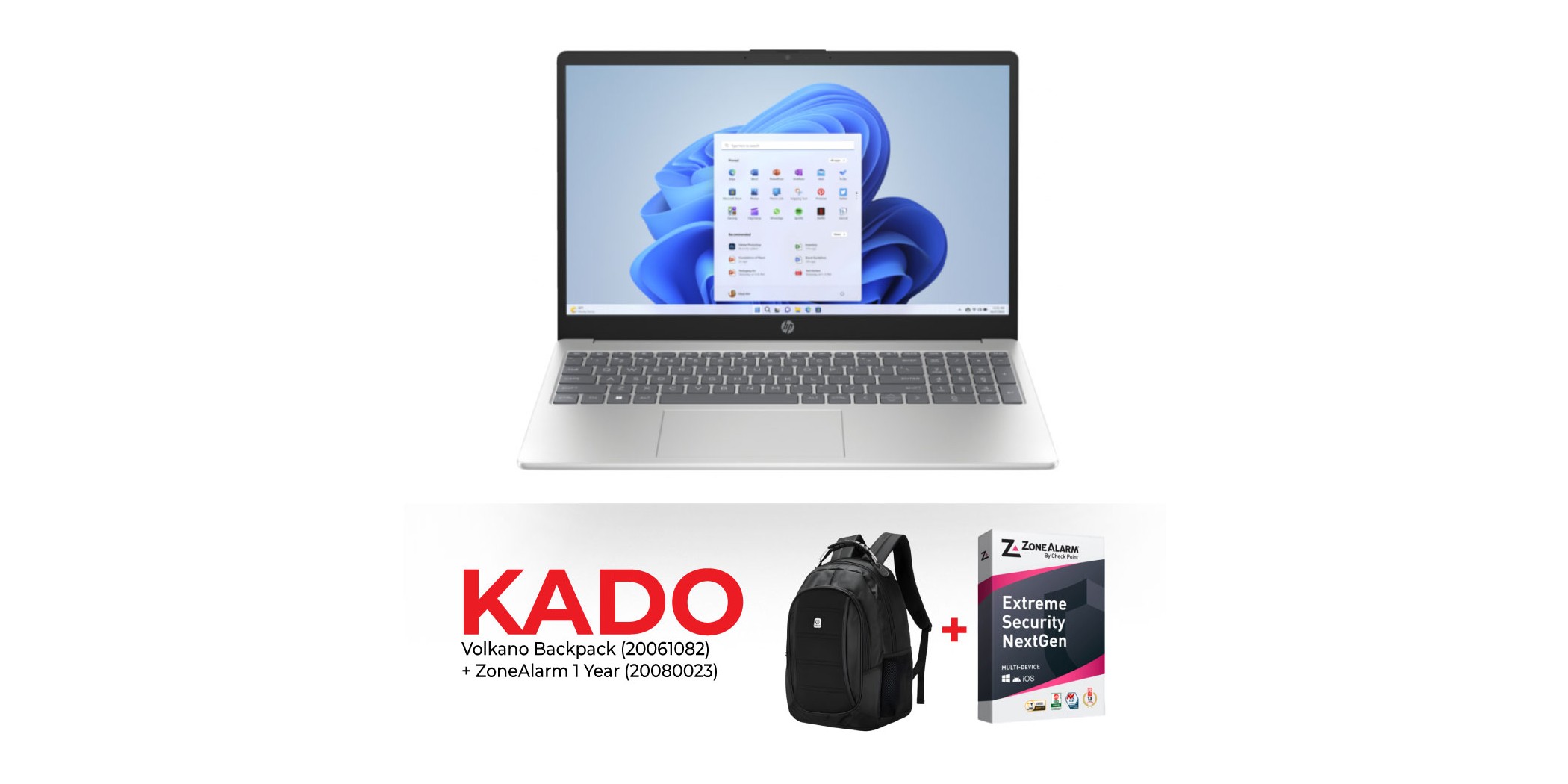 HP 15 Core i3-1315U Natural Silver B1AL2EA & Free Volkano Neo Backpack + ZoneAlarm Security 1 ...