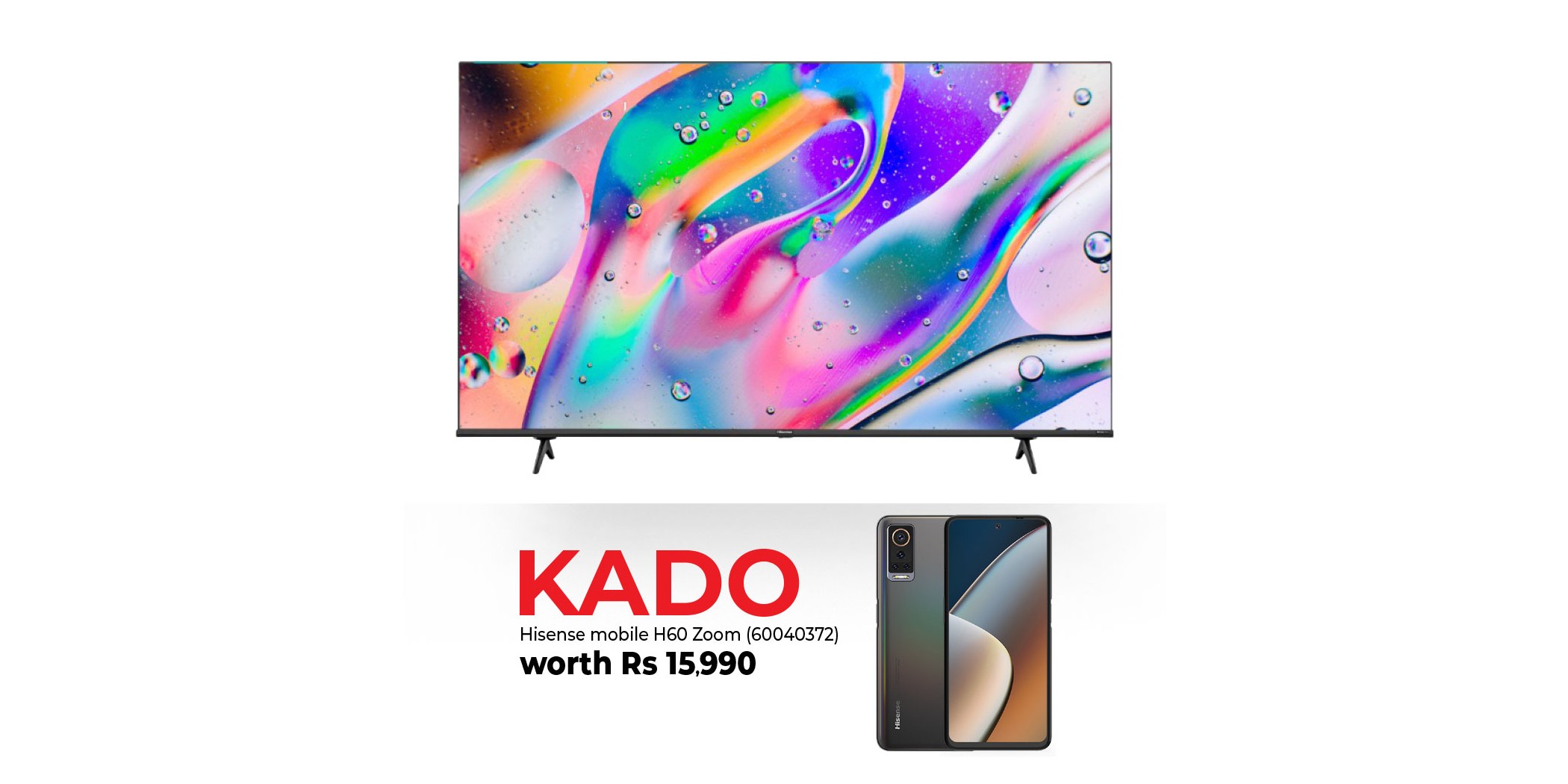 Hisense 65E7H 65” Qled Smart Tv & Free Hisense Smart Phone H60 Zoom