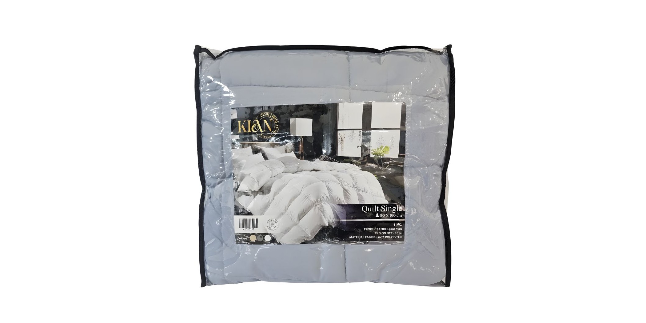 Comforter 110x190 cm Grey - Single Micro Polyester