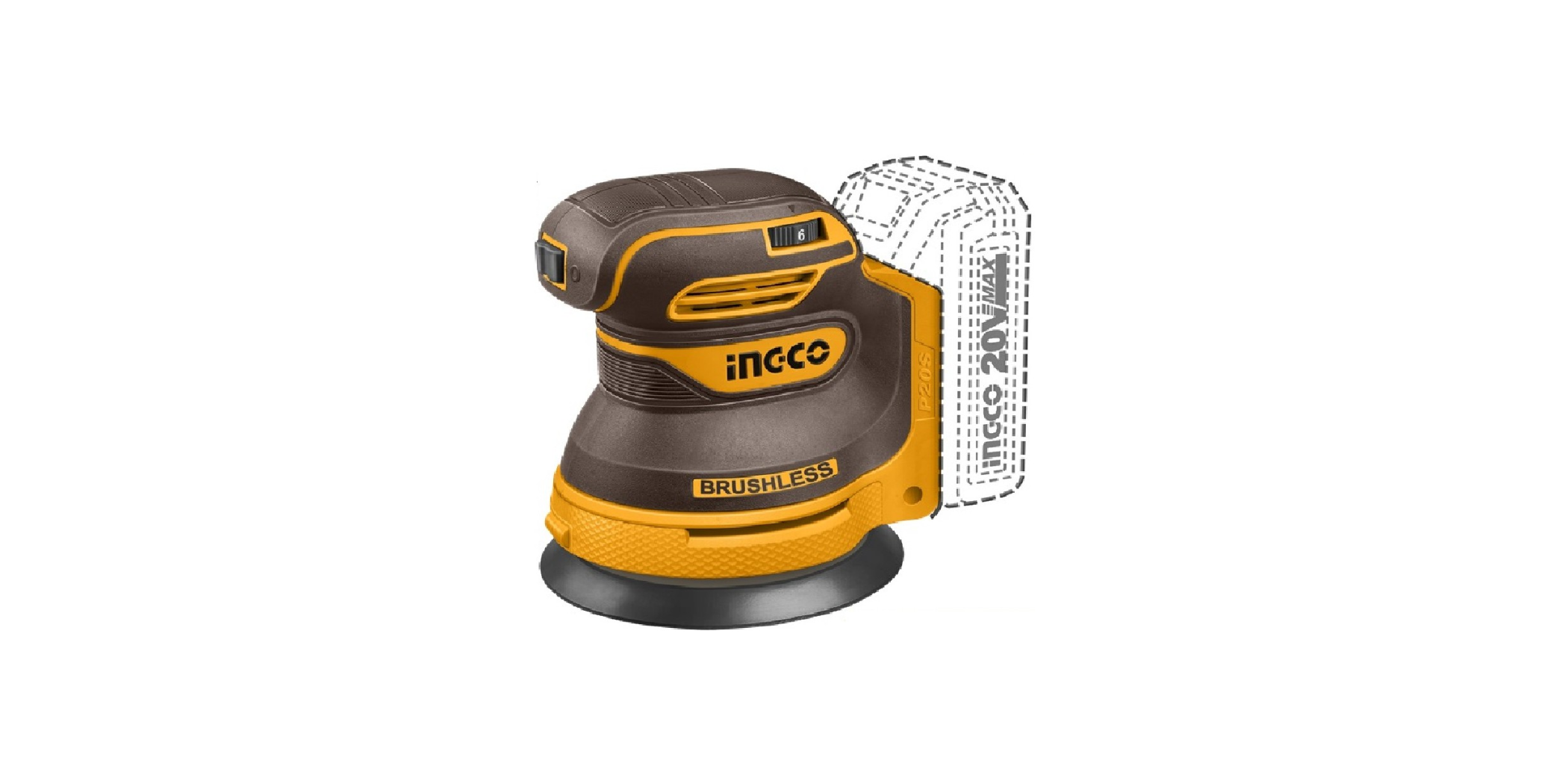 Ingco Crosli2002 Cordless Ramdom Orbital Sander