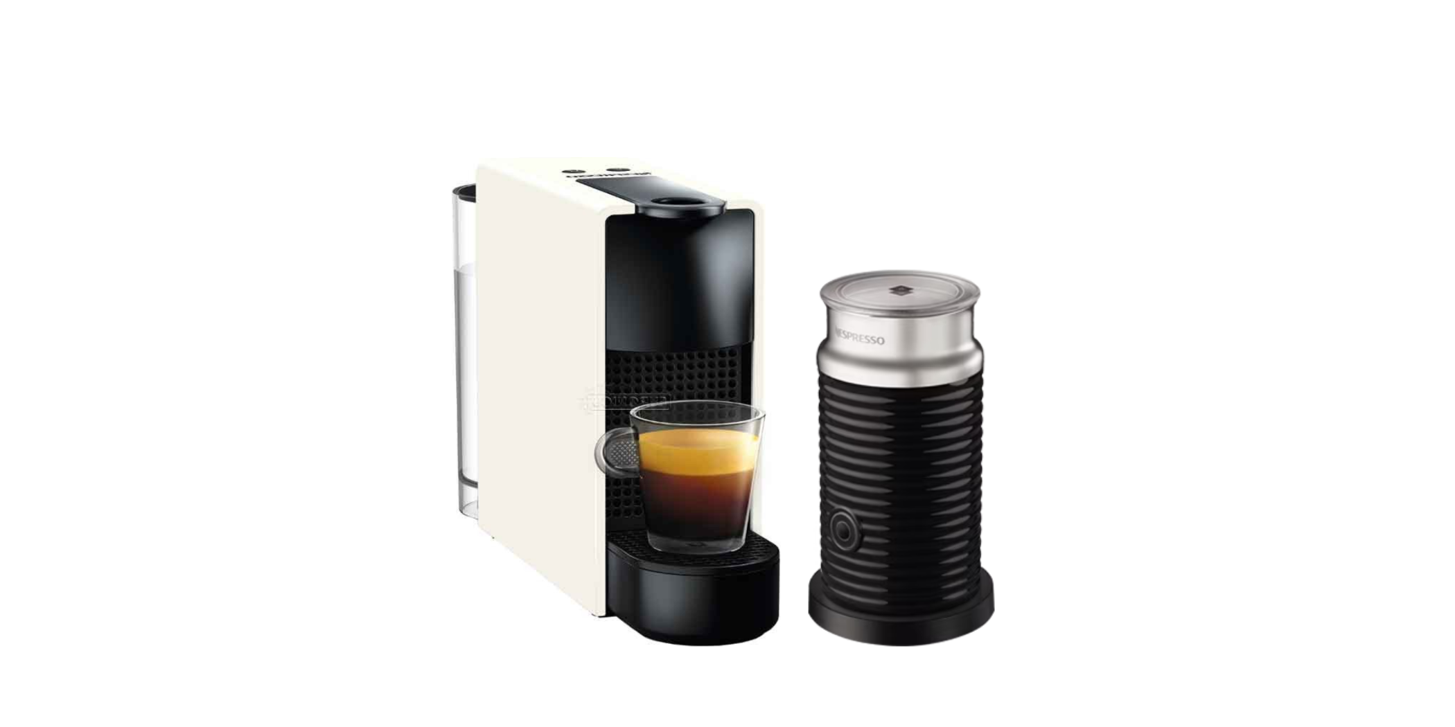 Nespresso Mini Essenza C30 White & Aero 3 Bundle 2YW Coffee Machine ...