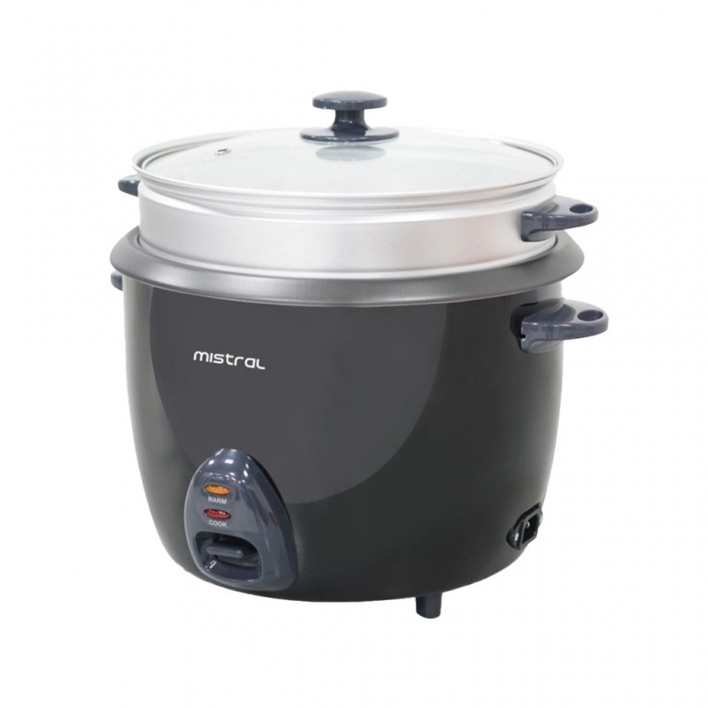 Mistral MRC280BS 2.8L Black Rice Cooker With Steamer