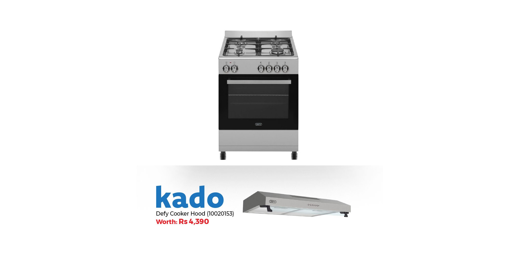 Defy DGS602 Cooker & Free Defy DCH60SS Cooker Hood