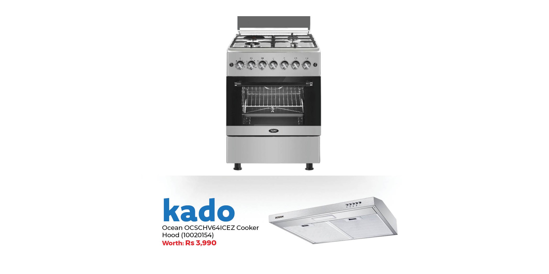 Xper XP6TX31E3 Cooker & Free Ocean OCSCHV64ICEZ Cooker Hood