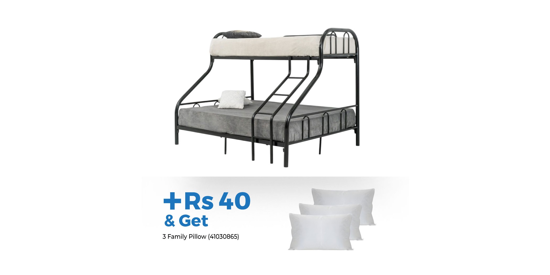 Zara Double Decker Bed & Free 3 X Family Pillow 50x70 cm