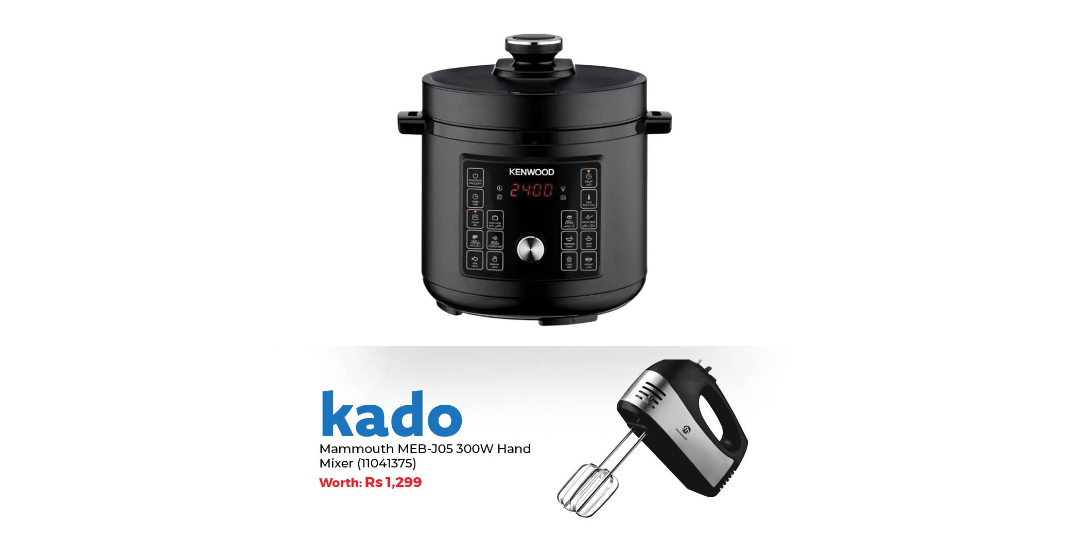 Kenwood PCM95.000BK 8L Multi Cooker 00C293400KEAS & Free Mammouth MEB ...