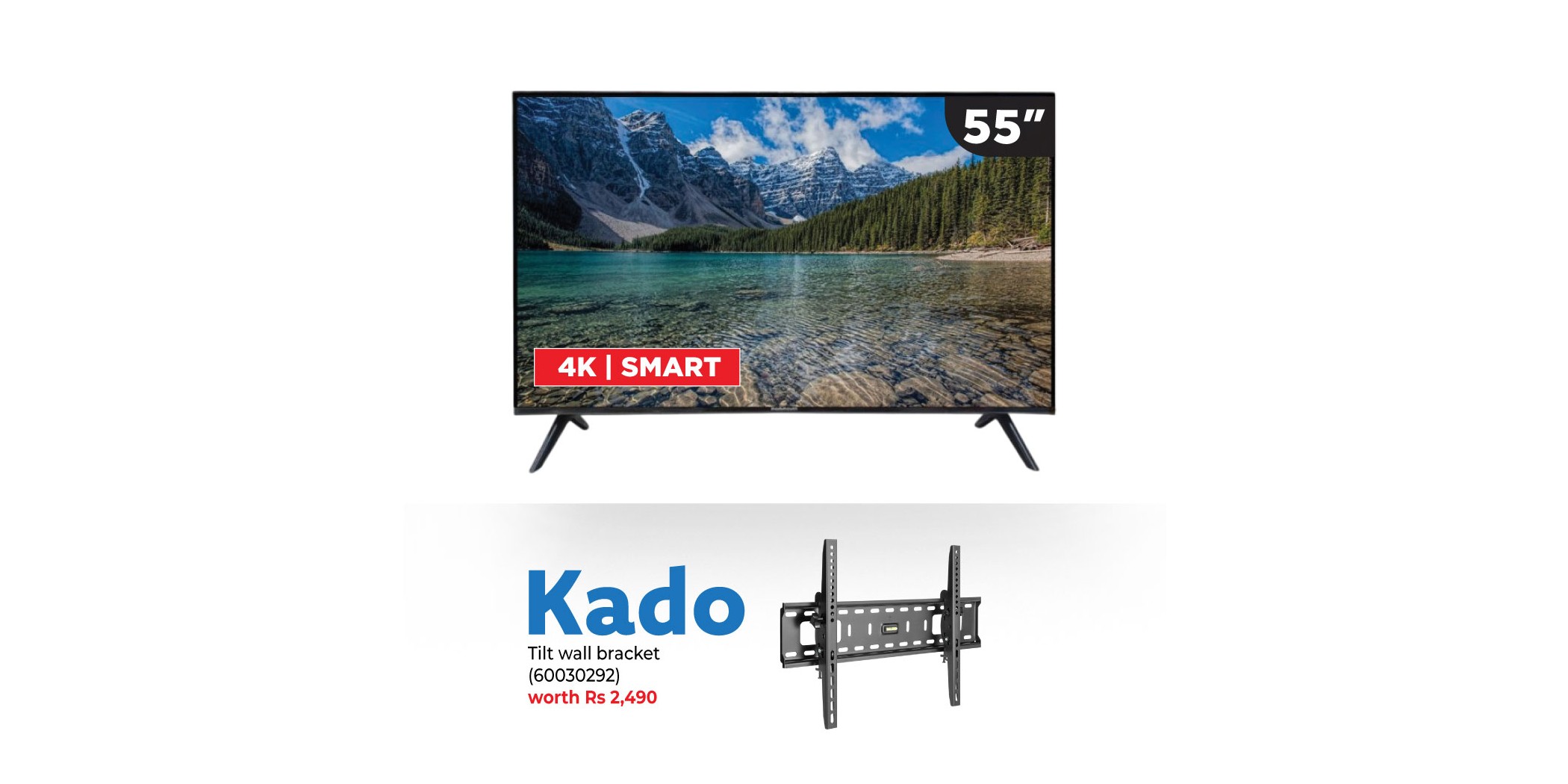 Mammouth 55UHD24H 55" 4K smart Led TV & Free Myros MYWBR519 Tilting ...