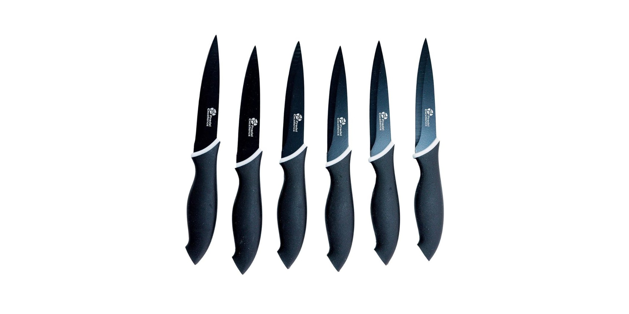 Pradel Set Of 6 Black Non-Stick Blade Knives P0001515/CC006N "O"
