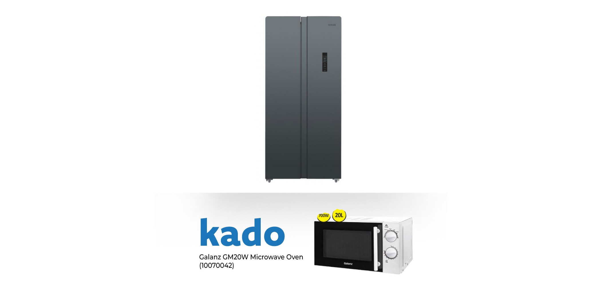 Ocean SBSOKO 500 NF S 3 Refrigerator & Free Galanz GM20W Microwave Oven