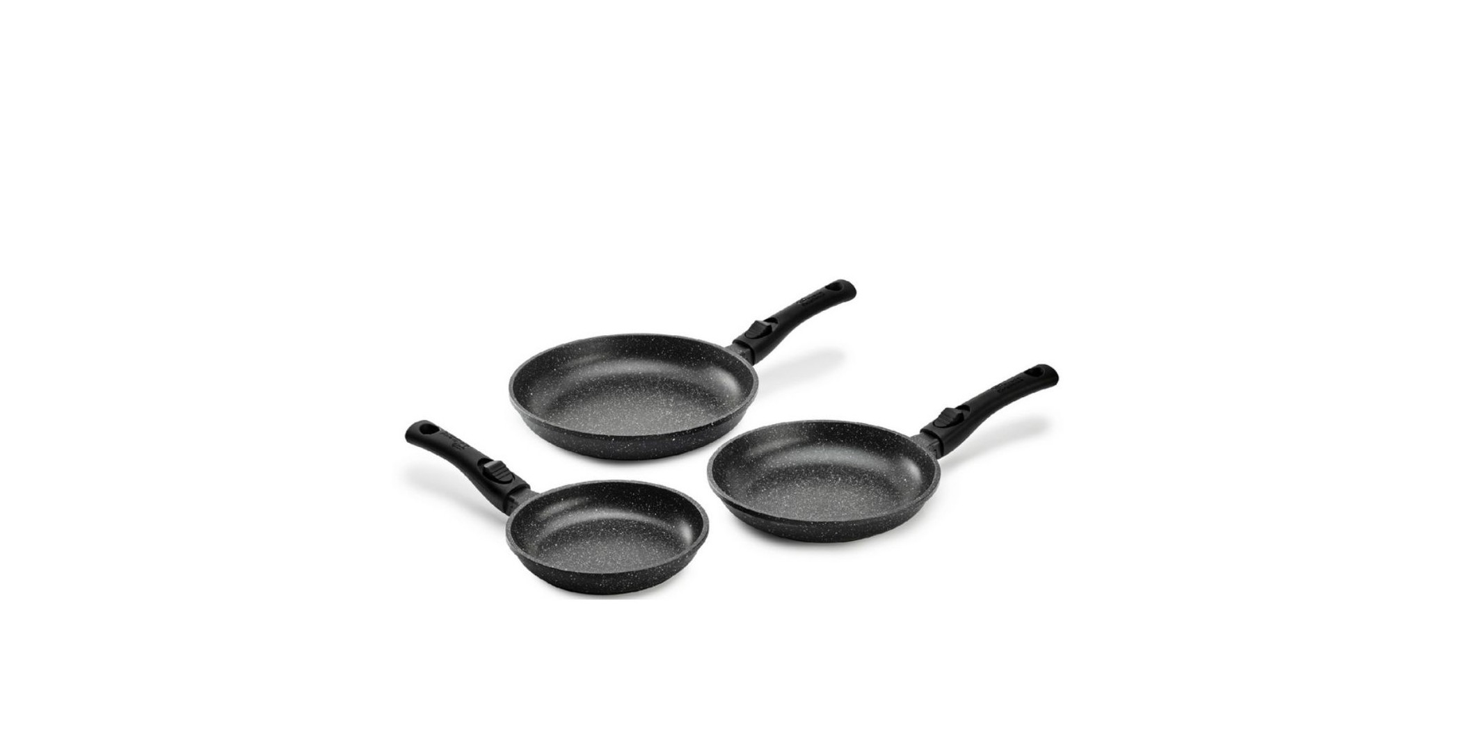 Pradel Premium 20/24/28cm Set of 3 Pans Cast Aluminium Removable Handle ...