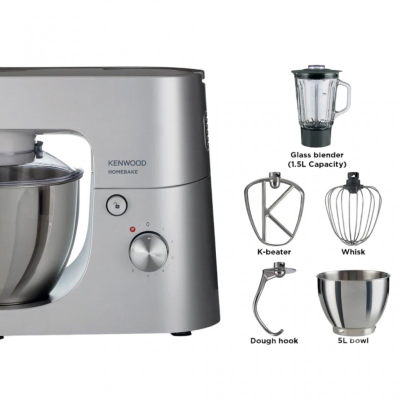Kenwood KHH01.120SI 5L Silver Stand Mixer With Glass Blender 00C158411KEAS