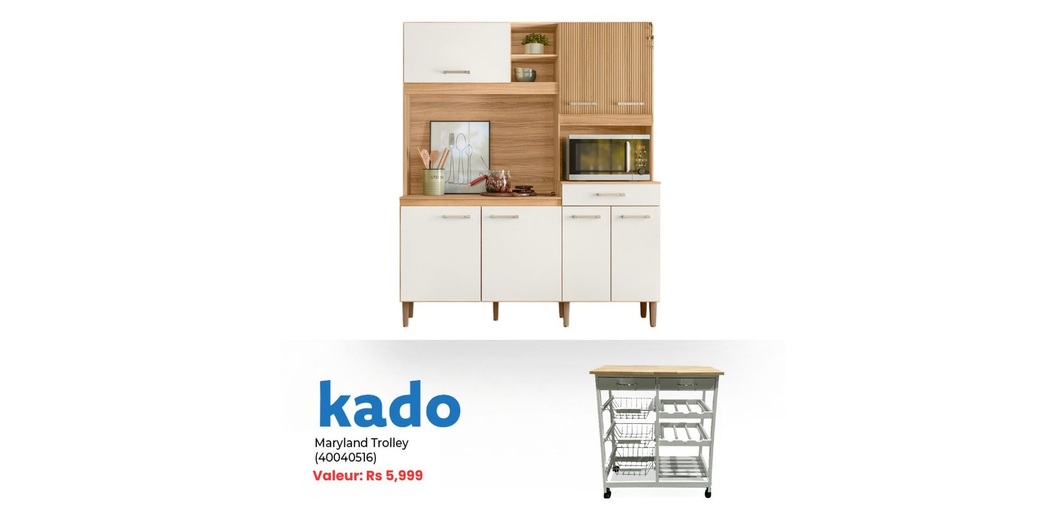 Yara 160 cm Kitchen Unit Freijo / Off White & Free Maryland Kitchen ...