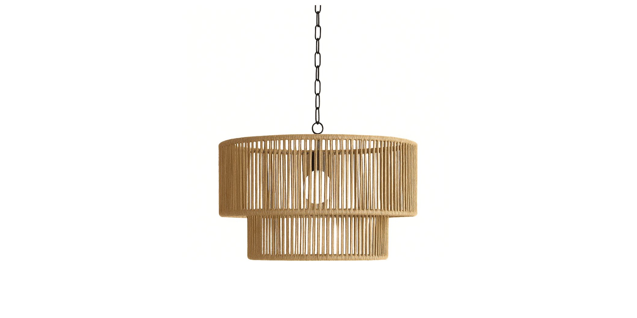 Pendant Lamp Rope & Metal D50x28cm
