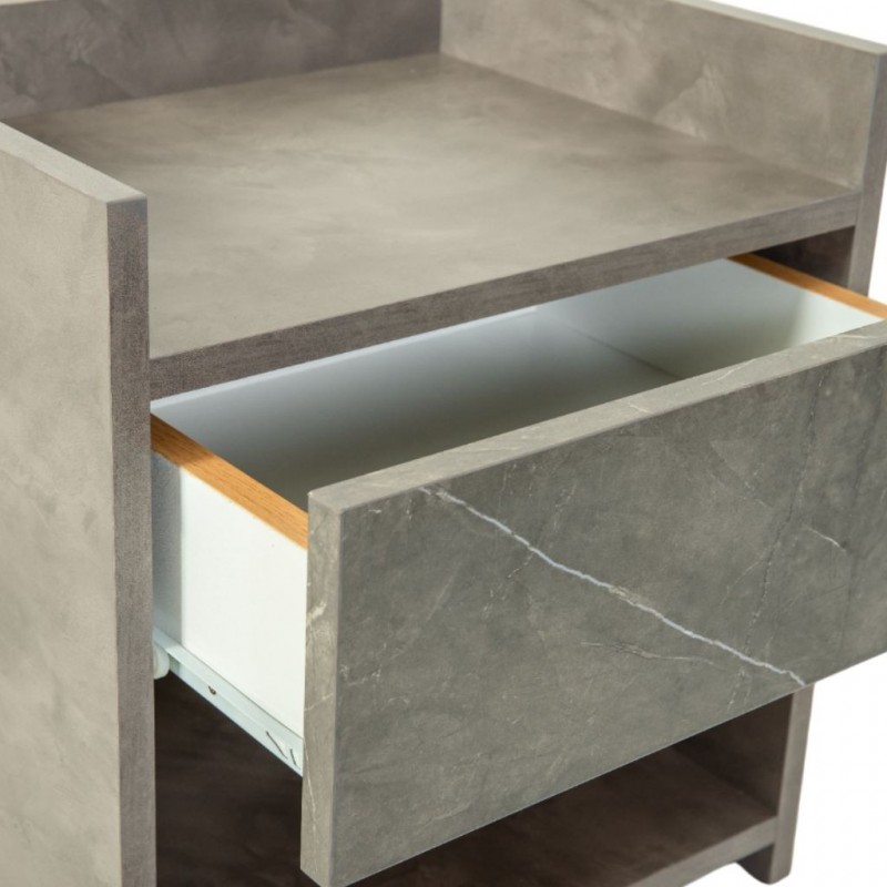 Dreamscape Night Table Dark Ash Glossy & Light Ash