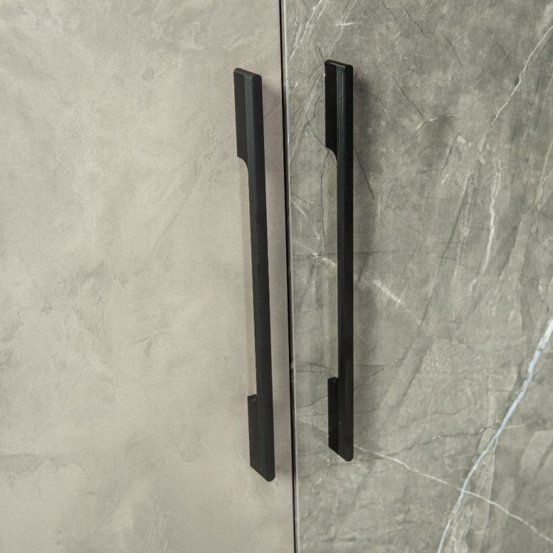 Dreamscape Wardrobe 5 Doors With 2 Drawers Dark Ash Glossy & Light Ash