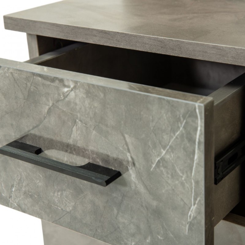 Dreamscape Dressing Table With Pouf Dark Ash Glossy & Light Ash