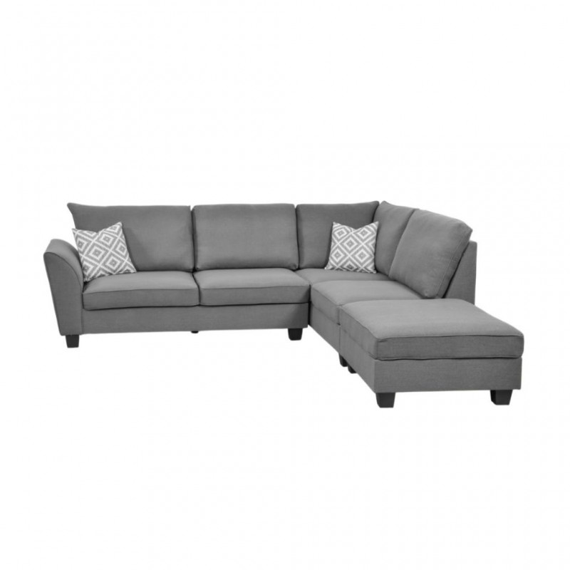 Bella Corner RHF Chaise + LHF 2Str+Otto Fabric Grey