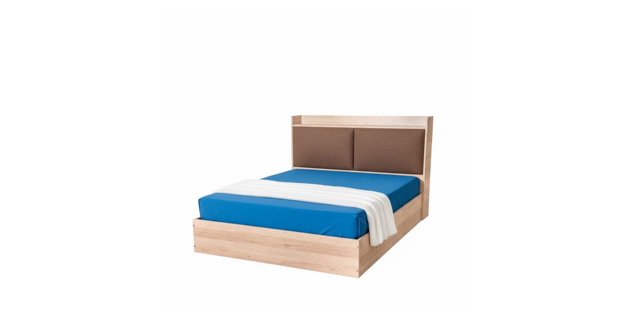Diamond Bed 180x200 cm Upholstered MDF Red Oak