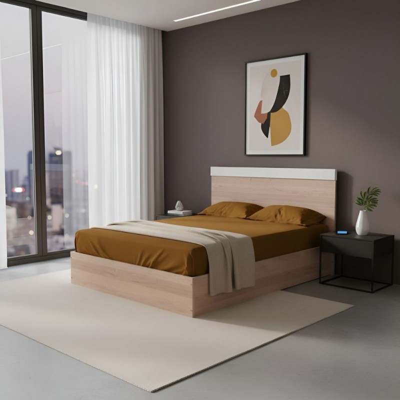 Ruby Bed 150x190 cm MDF Red Oak
