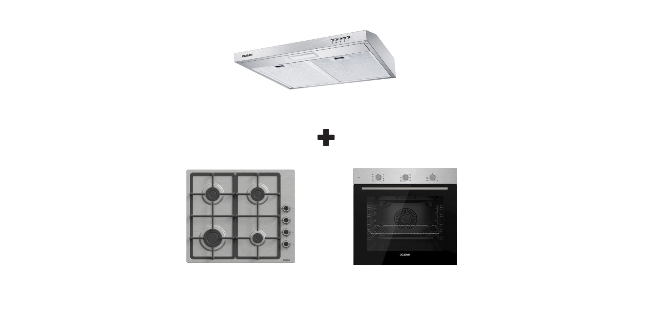 Ocean OHGR64IPROLSV Built-in Hob + Ocean OOER69ICFCEZ Built-in Oven ...