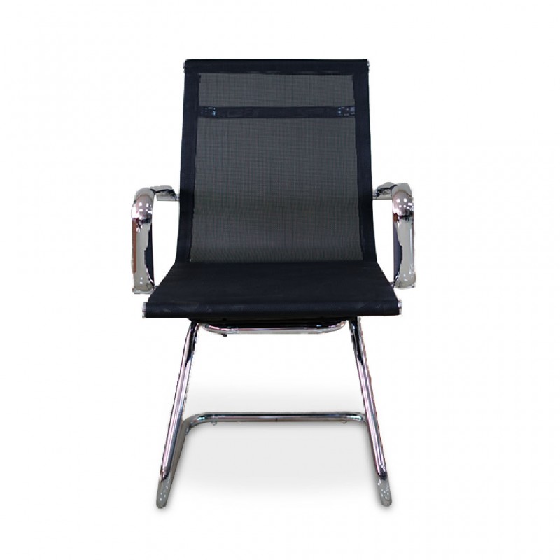 Linea Visitors Chair Chrome Mesh Fabric