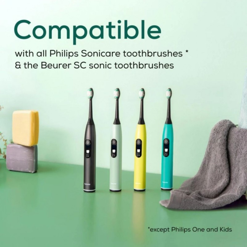Beurer Plaque Eraser Electric Sonic Toothbrush Head x 4 BR163PE "O"