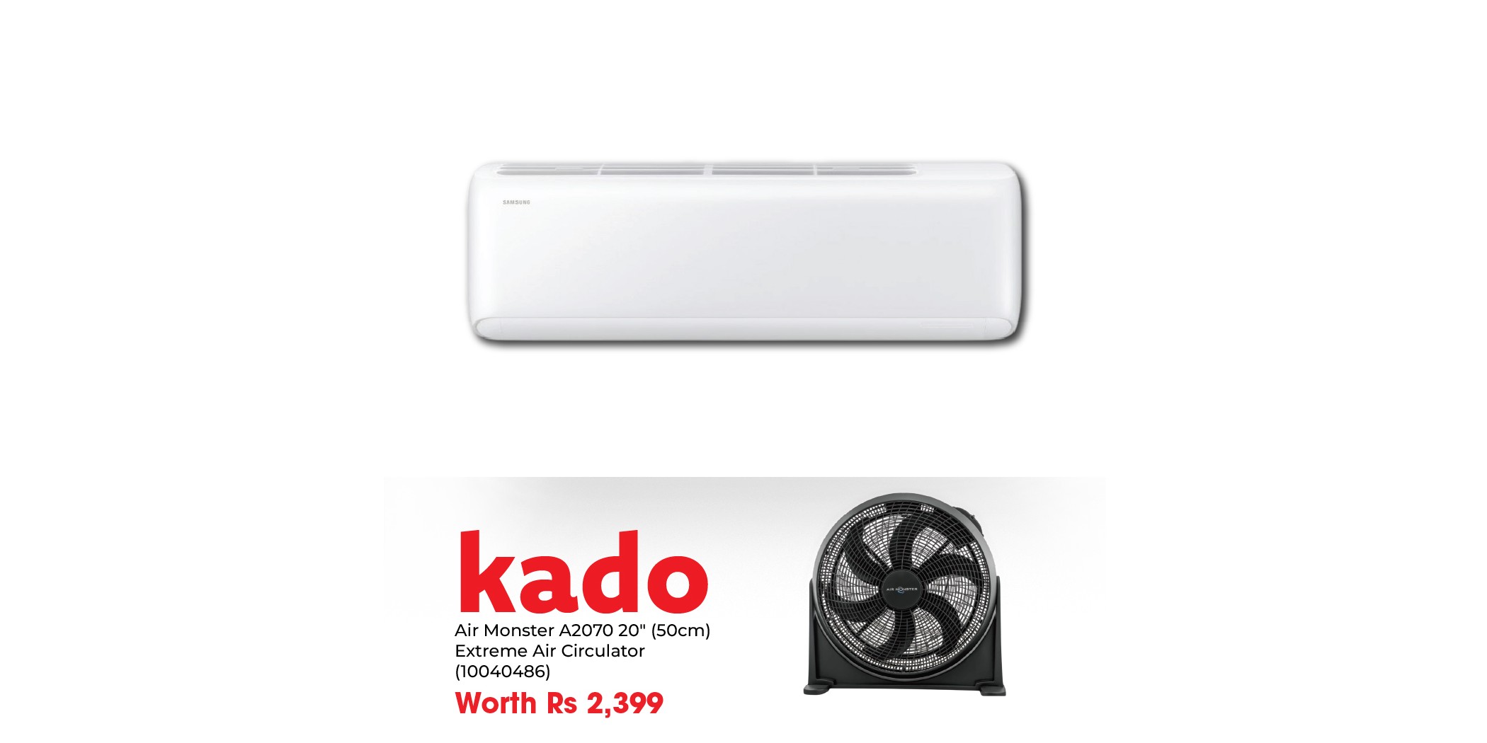 Samsung AR40-F09DOAG Air Conditioner & Free Air Monster A2070 20" (50cm ...