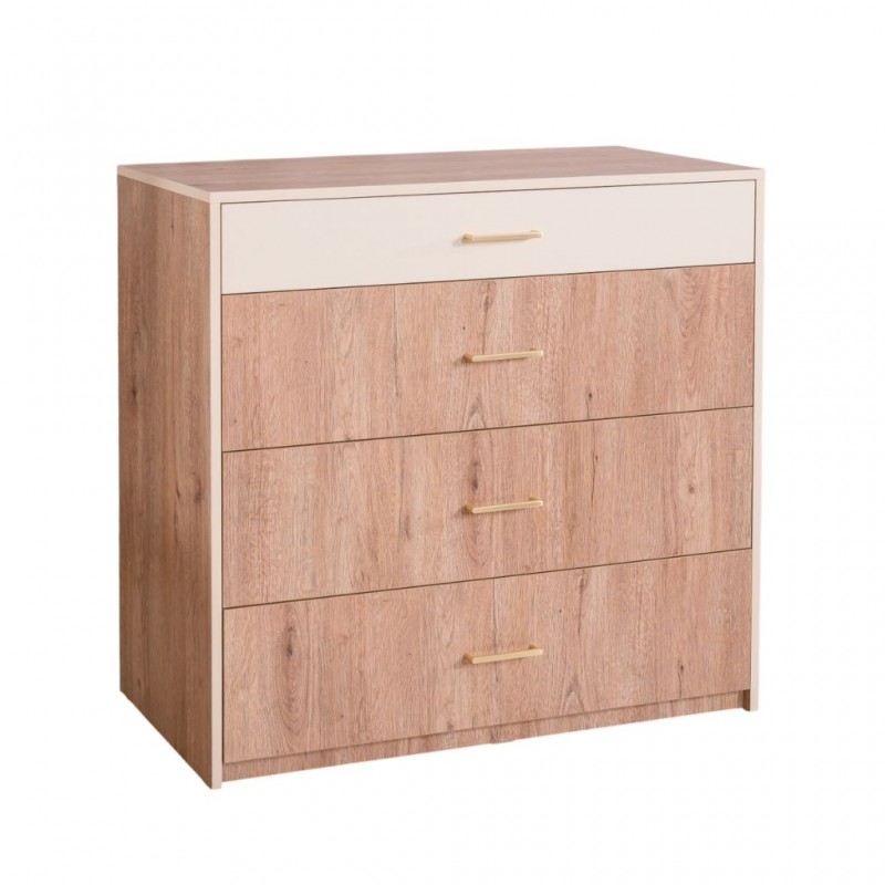 Finnley Chest of Drawers Aurous & Ivory In Particle Board