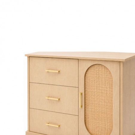 Cecilia Chest Of Drawers In MDF Veneer & Rattan