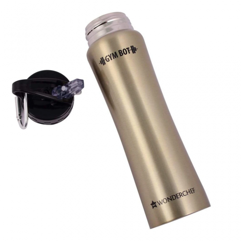 Wonderchef Gym Bot 750ml Single Wall Gold 2YW