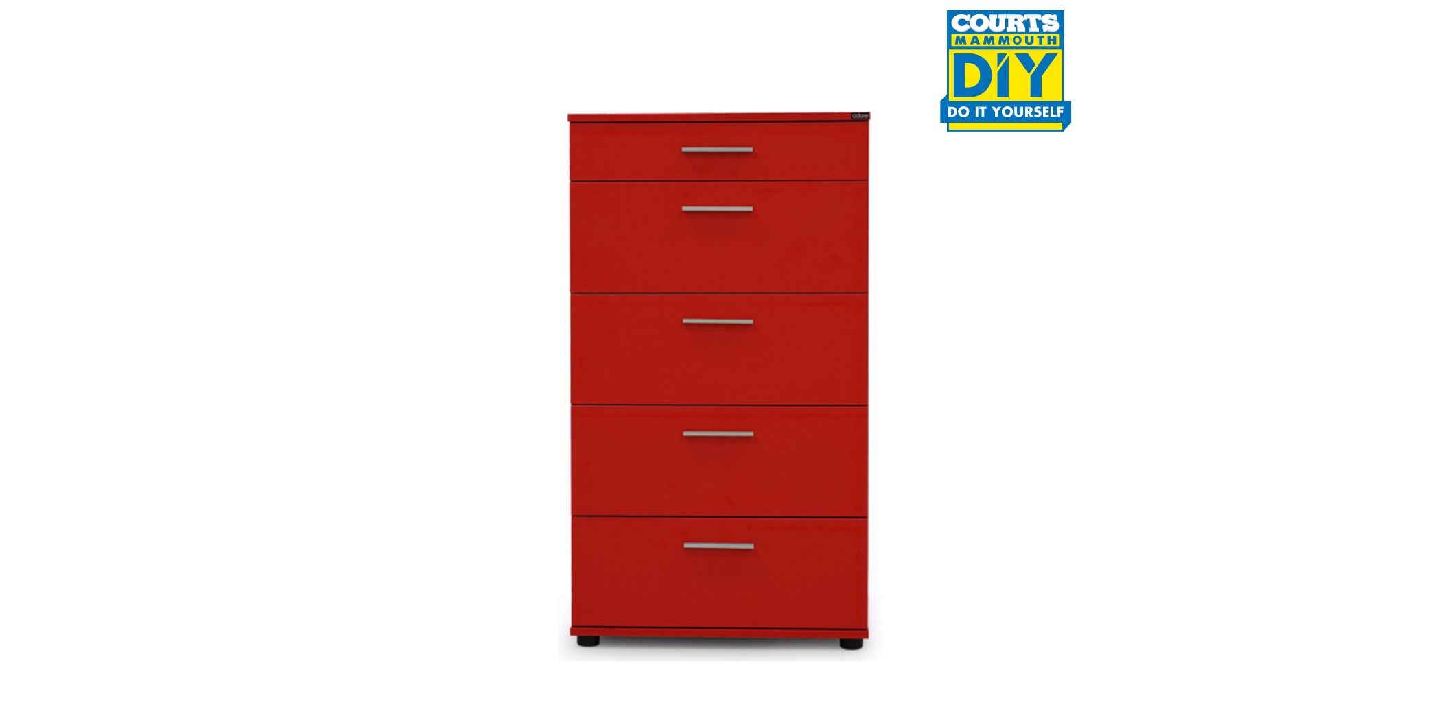 Medford Chest of 5 Drawers Red