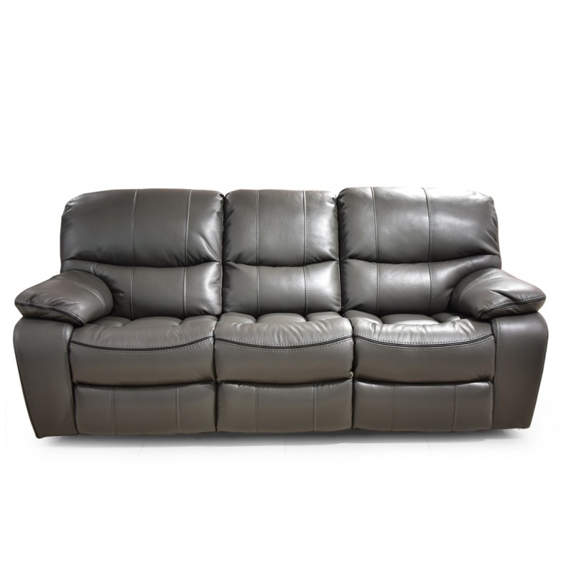 Lugano Sofa 3+2+1 Grey Leather/PVC