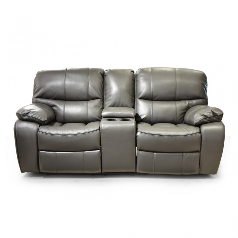 Lugano Sofa 3+2+1 Grey Leather/PVC