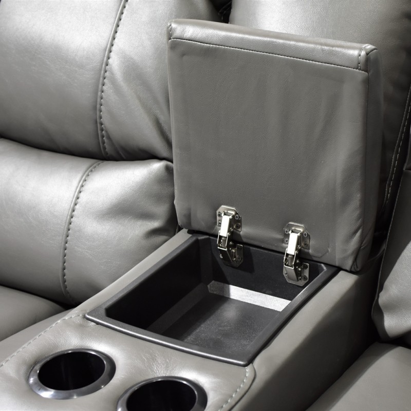 Lugano Sofa 3+2+1 Grey Leather/PVC